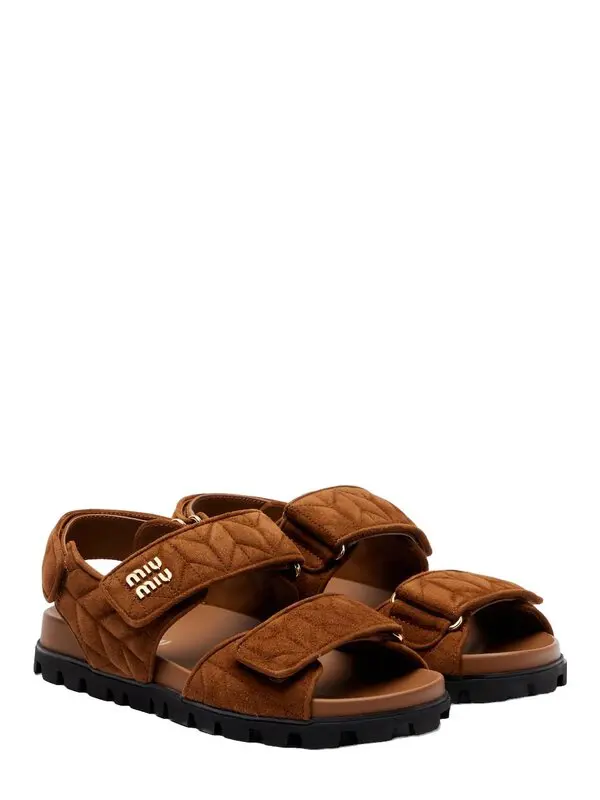 Miu Miu X New Balance 530 Sl Suede Sandals - Brown