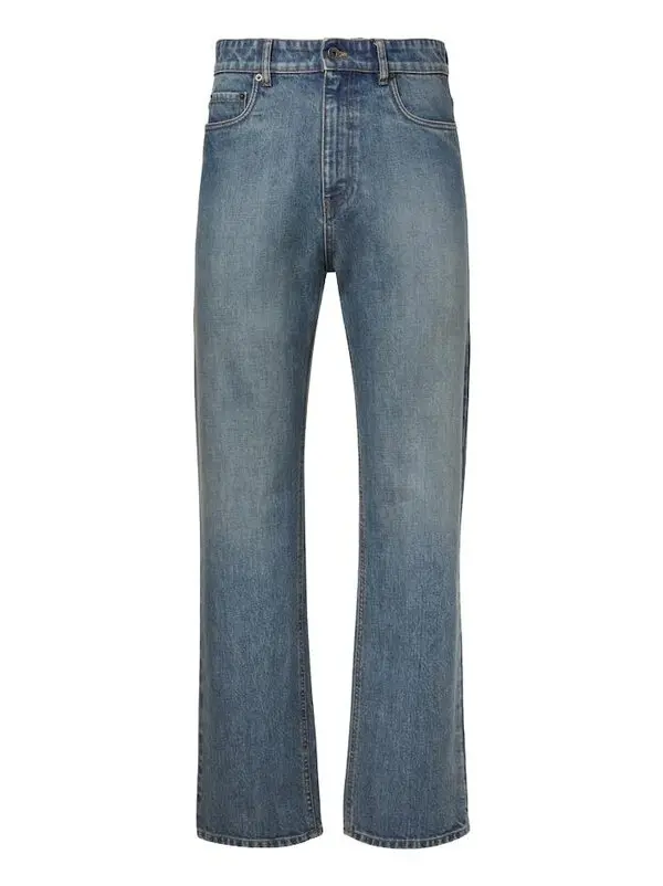 Miu Miu Logo Straight Jeans - Blue