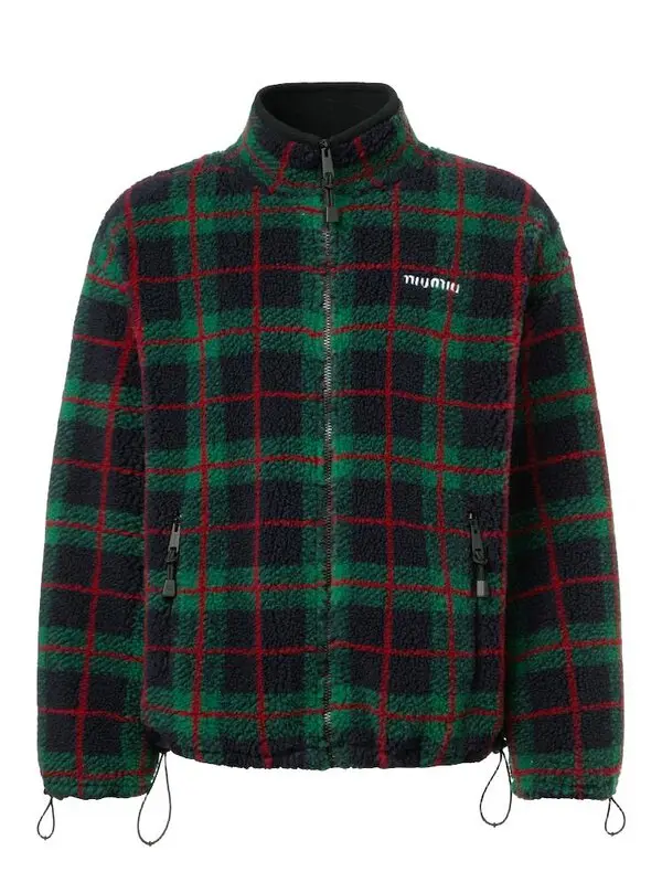 Miu Miu Checked Teddy Jacket - Multicoloured