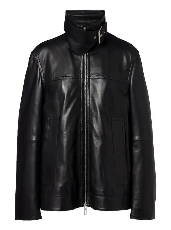 Sportmax Oversized Leather Jacket - Black