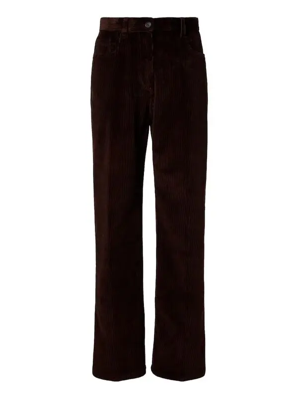 Miu Miu Cotton Corduroy Wide-leg Pants - Brown