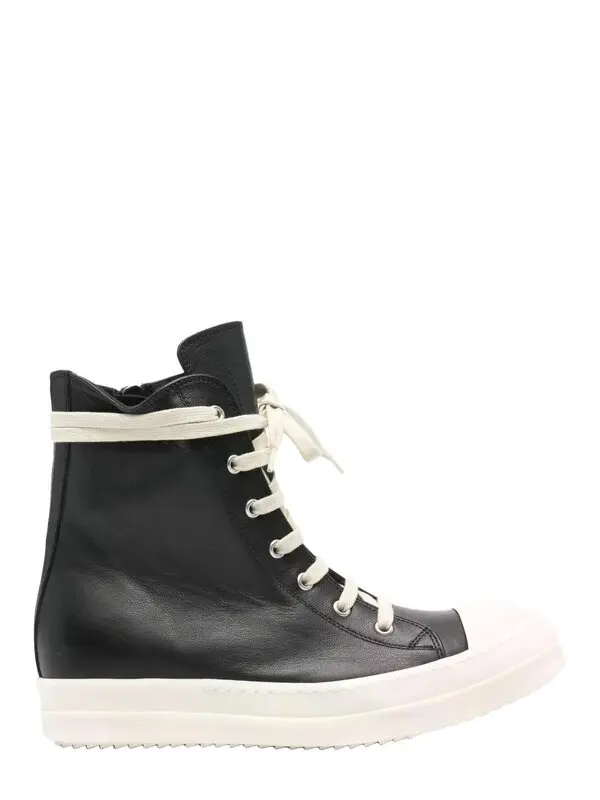 Rick Owens Leather High-top Sneakers - Black