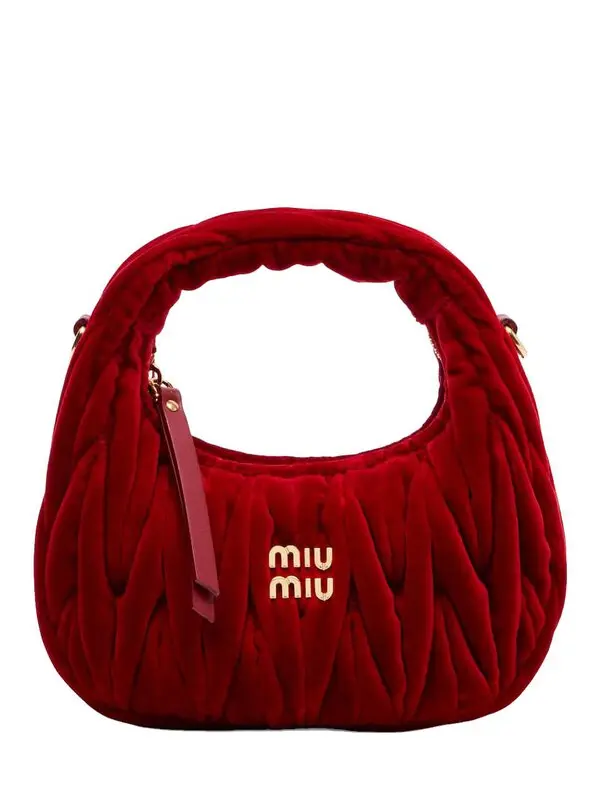 Miu Miu Wander Mini Velvet Top-handle Bag - Red