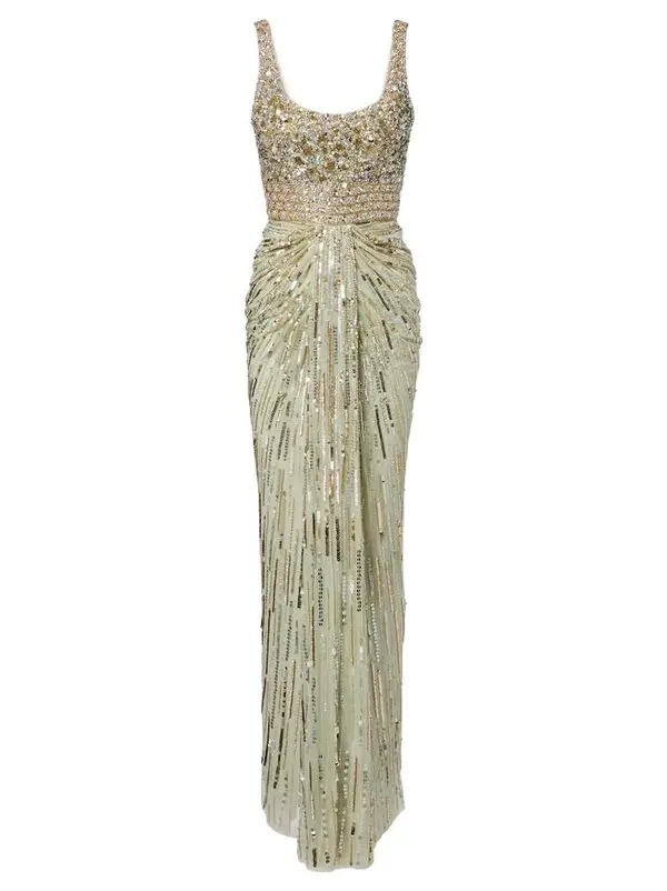 Jenny Packham Elixir Embellished Gown - Green