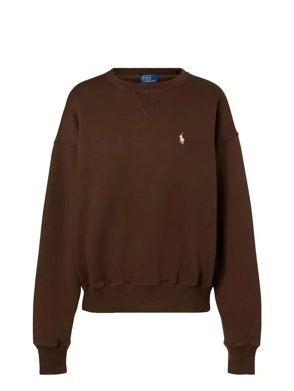 Polo Ralph Lauren Logo Cotton-blend Jersey Sweatshirt - Brown