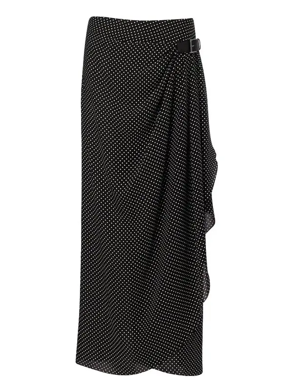 TOM FORD Polka-dot Silk Midi Skirt - Black