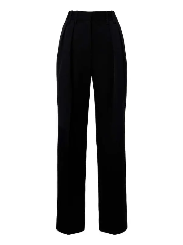 JIL SANDER Wool Wide-leg Pants - Black