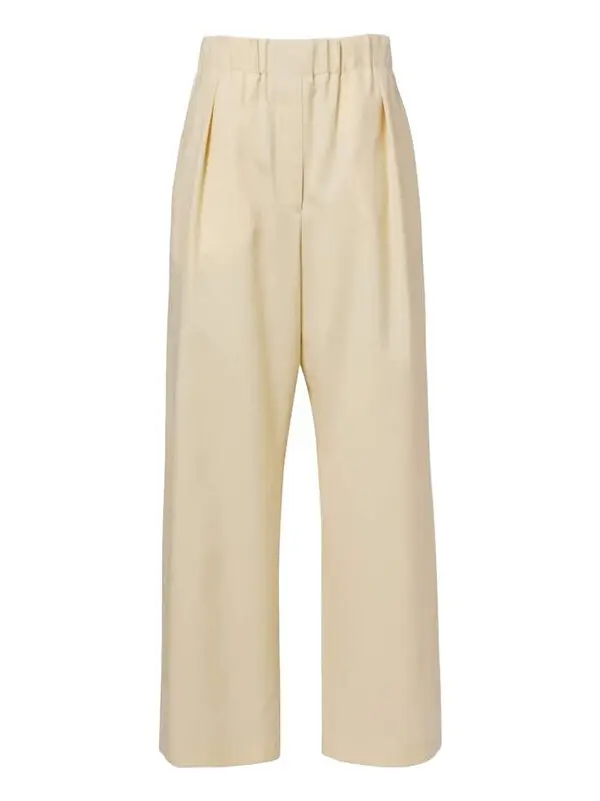 JIL SANDER Wool Wide-leg Trousers - White