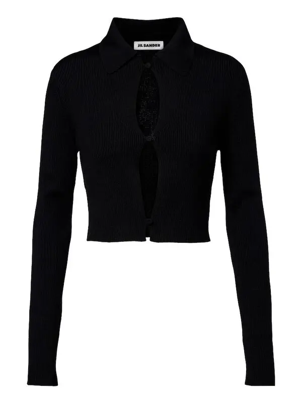 JIL SANDER Virgin Wool Cardigan - Black