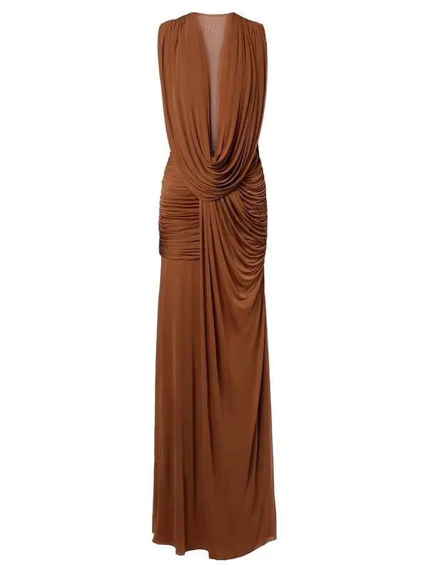 Christopher Esber Ripple Draped Jersey Gown - Brown