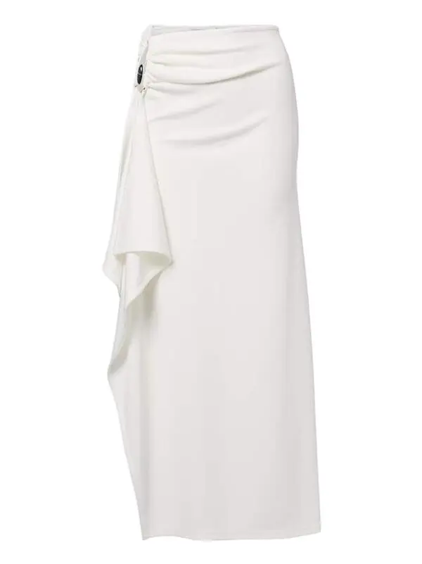 Christopher Esber Ribbed-knit Draped Maxi Skirt - White
