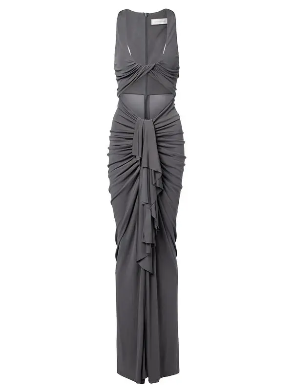 Christopher Esber Vivenda Cutout Gathered Gown - Blue