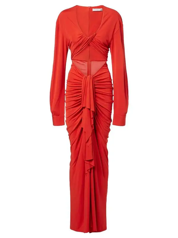 Christopher Esber Vivenda Cutout Gathered Gown - Orange