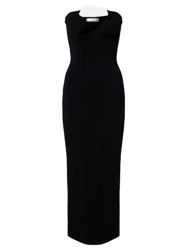 Christopher Esber Odessa Embellished Ribbed-knit Midi Dress - Black