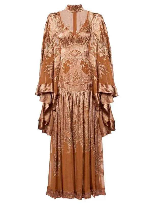 Zimmermann Memento Burnout Paisley Gown - Brown