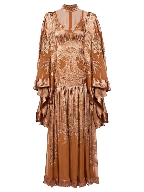 Zimmermann Memento Burnout Paisley Gown - Brown