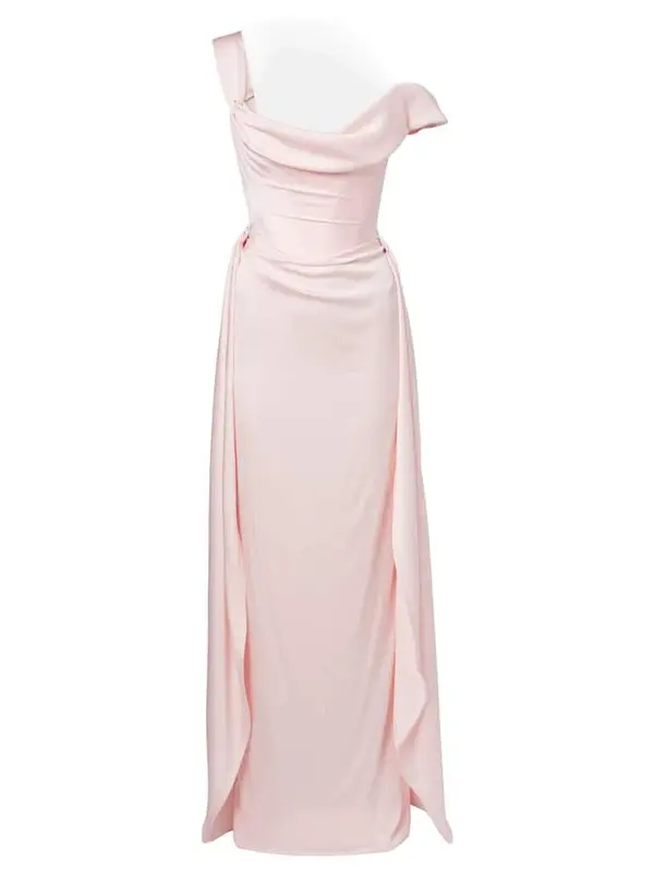 VIVIENNE WESTWOOD Nova Grace Draped Asymmetric Gown - Pink