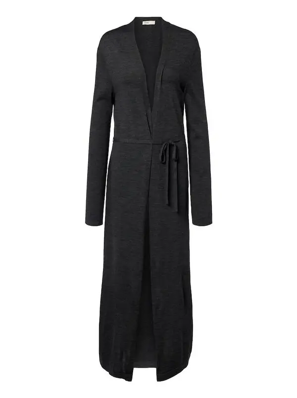 Khaite Alek Wool Wrap Cardigan - Grey