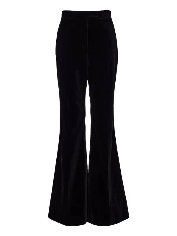 Valentino Garavani Cotton Velvet Flared Pants - Black