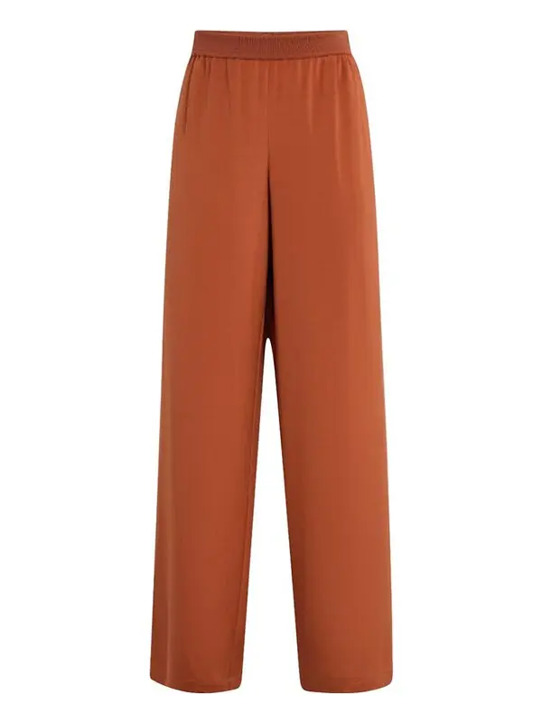 Lafayette 148 New York Riverside Wide-leg Stretch Silk Pants - Red Tile