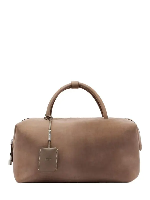Max Mara Holdall Medium Suede Tote Bag - Brown