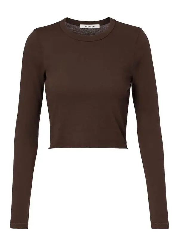 SLVRLAKE Baby Cropped Cotton Jersey T-shirt - Brown