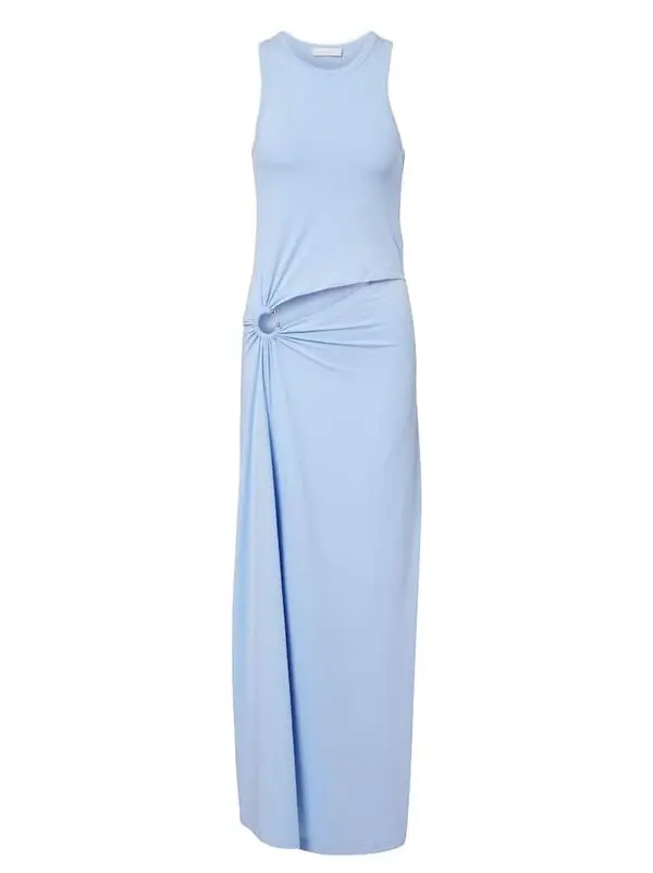 Rabanne Cutout Cotton-blend Maxi Dress - Blue