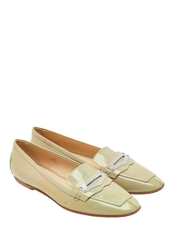TOD'S Patent-leather Slip-on Loafers - Neutrals