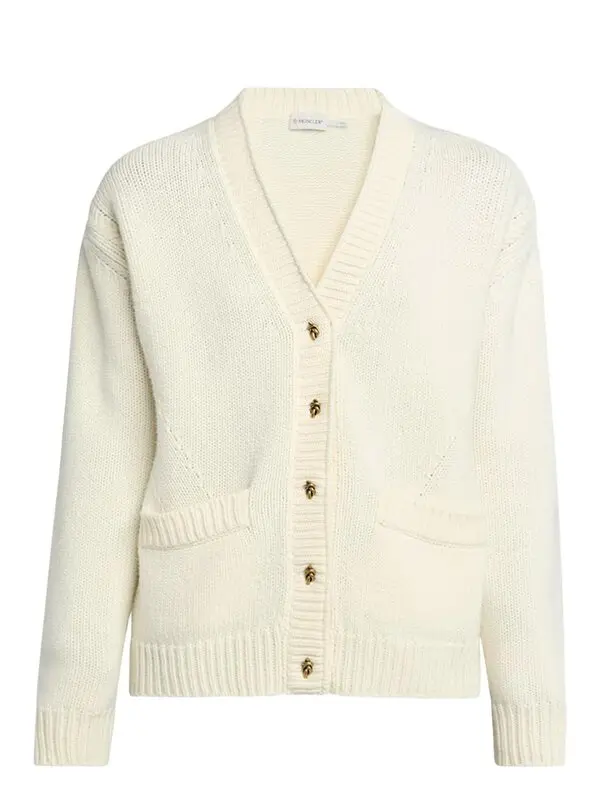 Moncler Wool-cashmere Cardigan - White