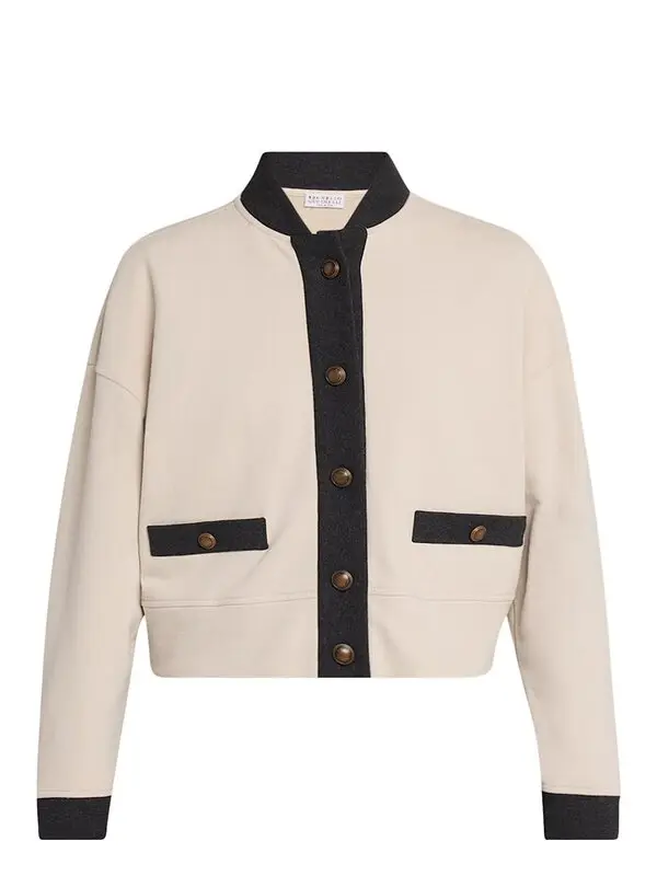 Brunello Cucinelli Felpa Buttoned Bomber Cardigan - Cry36 Milkshake
