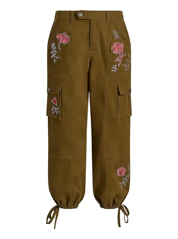 Cinq À Sept Zola Desert Rose Cargo Joggers - Dark Olive/mult