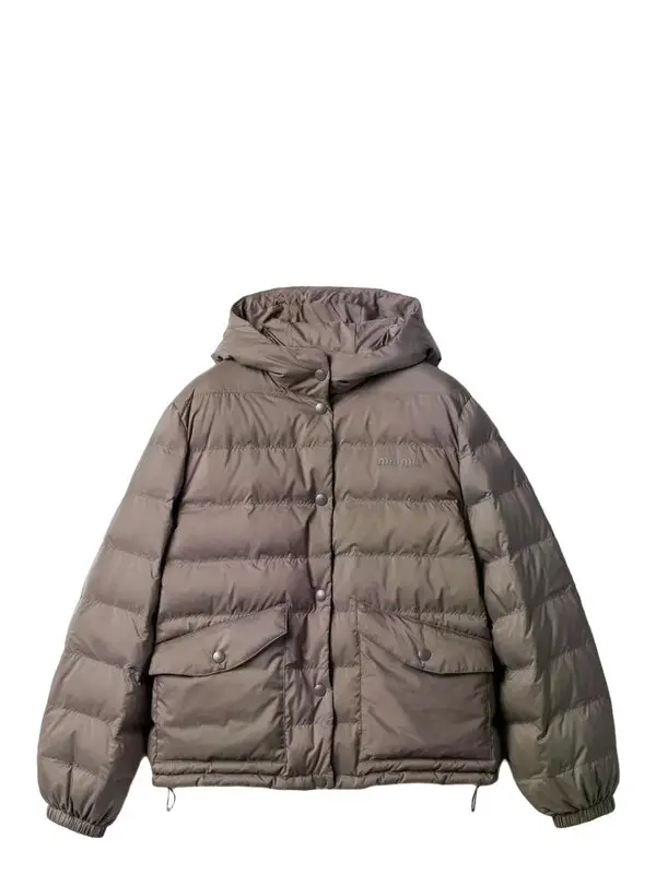 Miu Miu Hooded Down Jacket - Grey