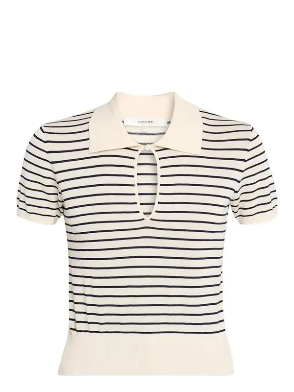 FRAME The Keyhole Polo - Cream Multi