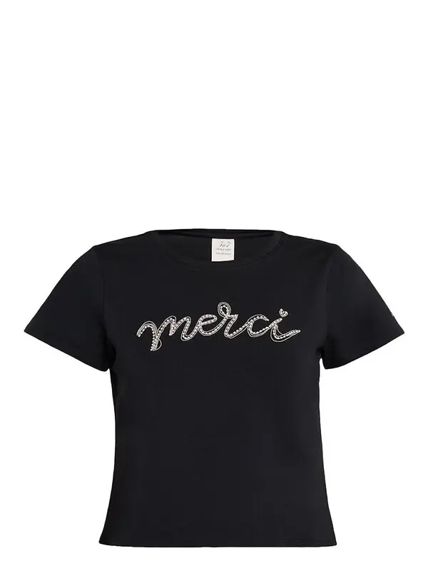 Cinq À Sept Merci Chain Tee - Black/silv