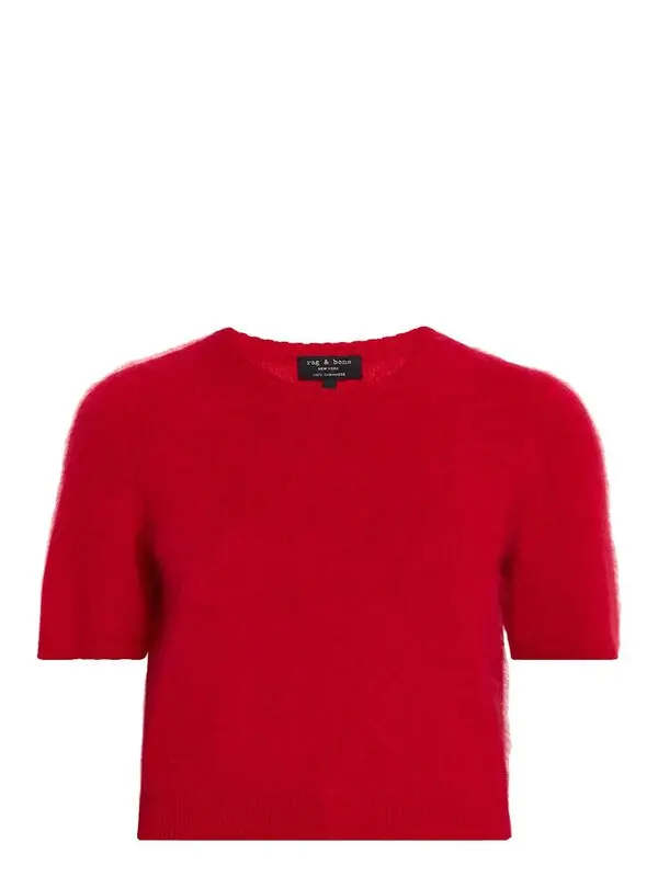 Rag & Bone Jada Cashmere Short-sleeve Sweater - Red