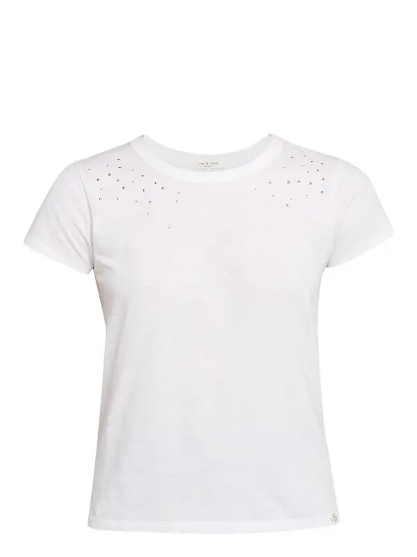 Rag & Bone Studded Crewneck Tee - White