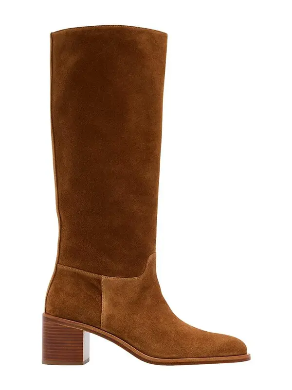 STUART WEITZMAN Finn Suede Knee Boots - Brown