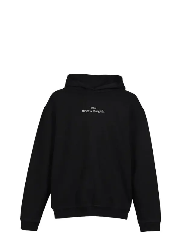 MAISON MARGIELA Hooded Sweatshirt With Embroidered Logo - Black