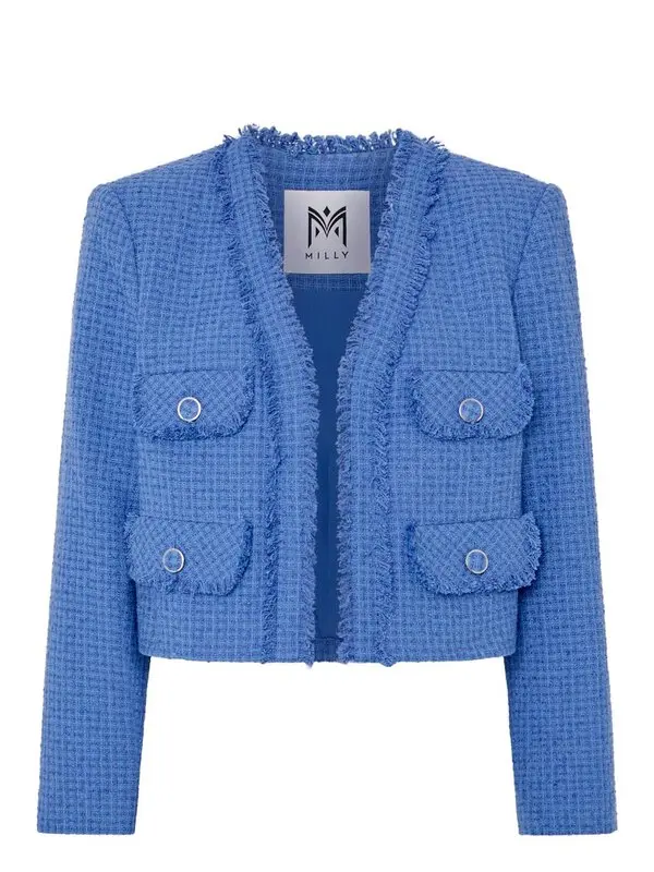 MILLY Serena Boucle Jacket - Blue