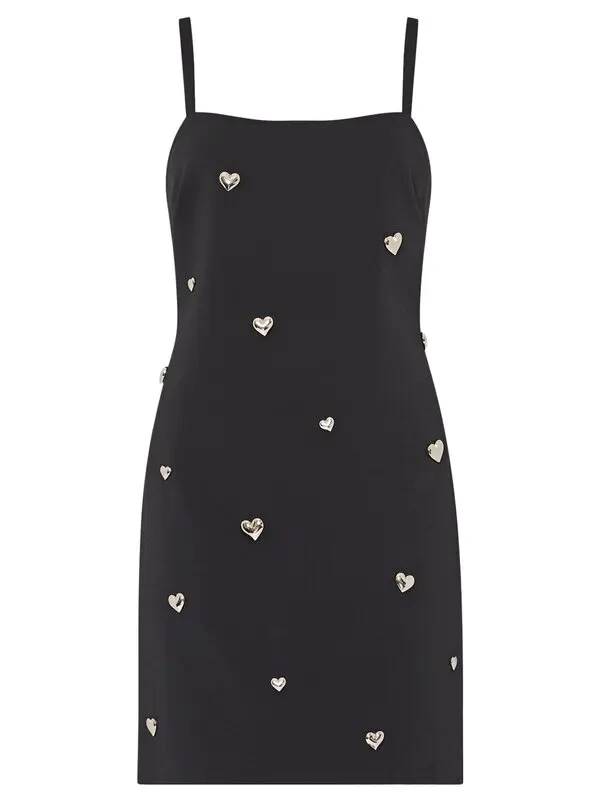 MILLY Colette Heart Applique Mini Dress - Black