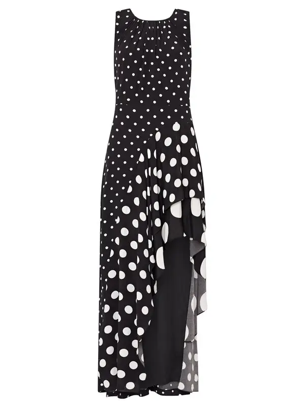 MILLY Spencer Polka Dot Midi Dress - Black/white
