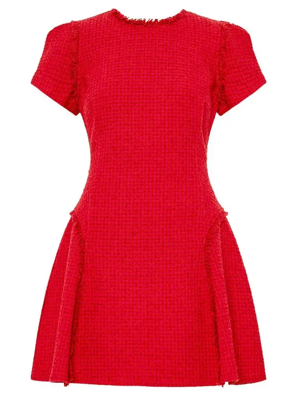 MILLY Samara Boucle Mini Dress - Red