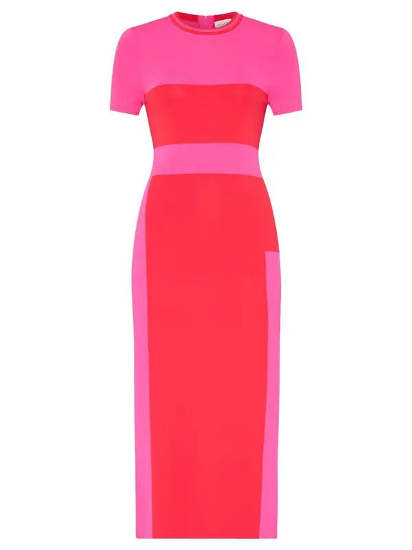 MILLY Shohona Knit Midi Dress - Pink