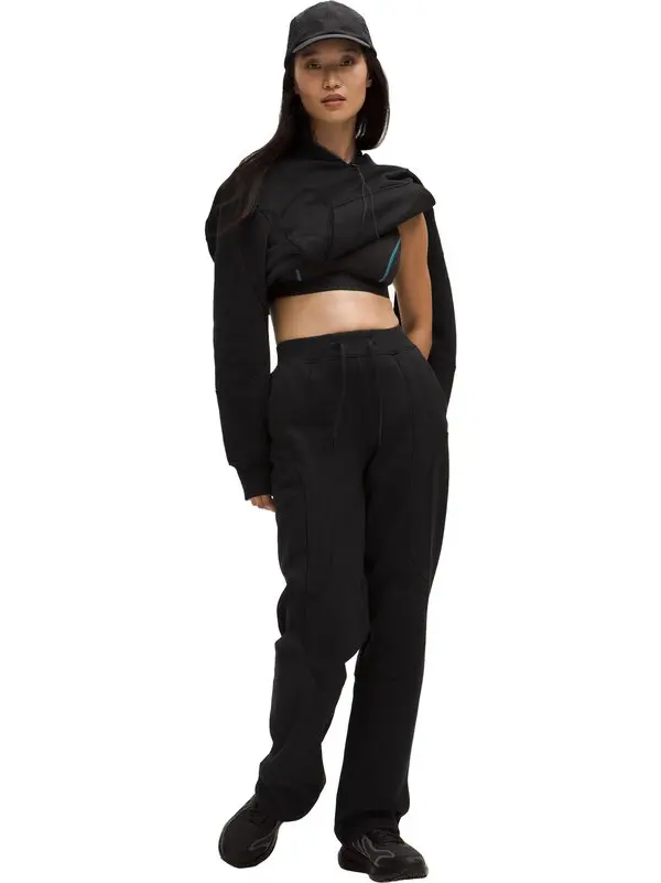 Lululemon Cotton Fleece Mid-rise Straight-leg Pants - Black/black