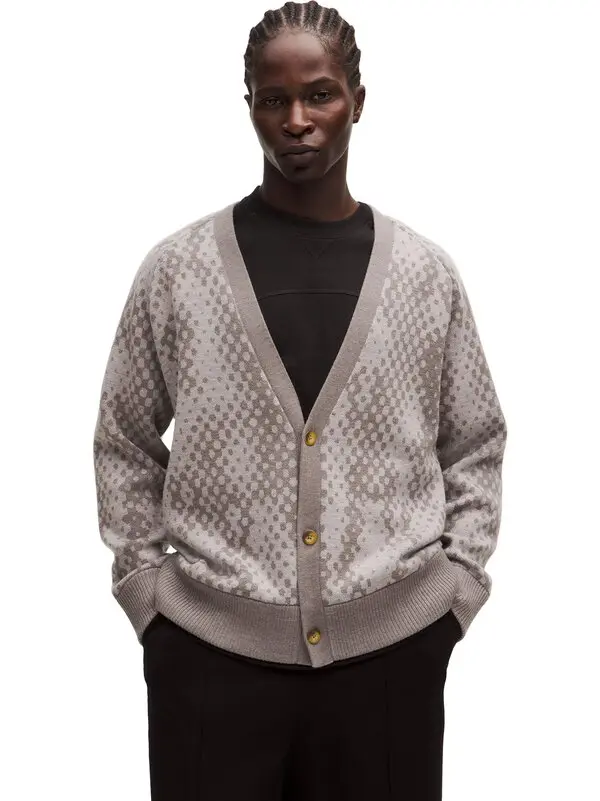 Lululemon Merino Wool Cardigan - From Afar Knit Jacquard Sheer Oak Muli