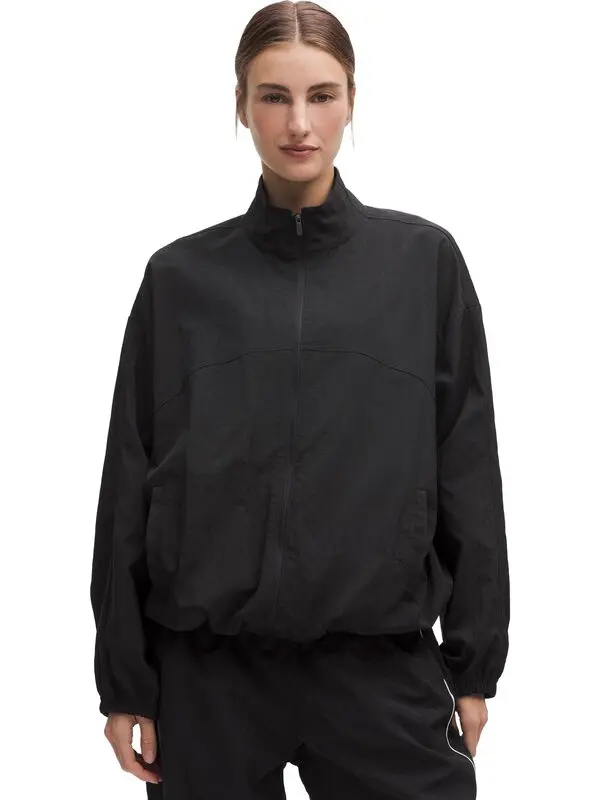 Lululemon License To Train Woven Oversized Track Jacket - Black/white