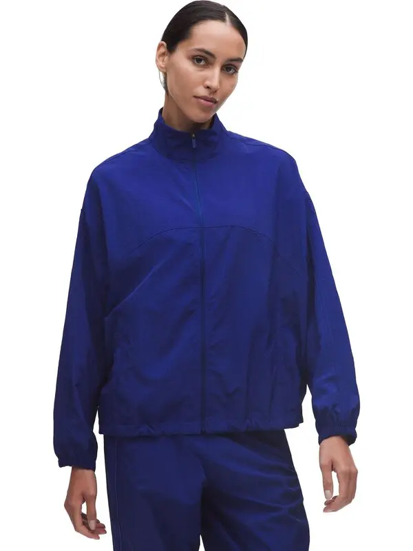 Lululemon License To Train Woven Oversized Track Jacket - Deep Sea Blue/moroccan Blue