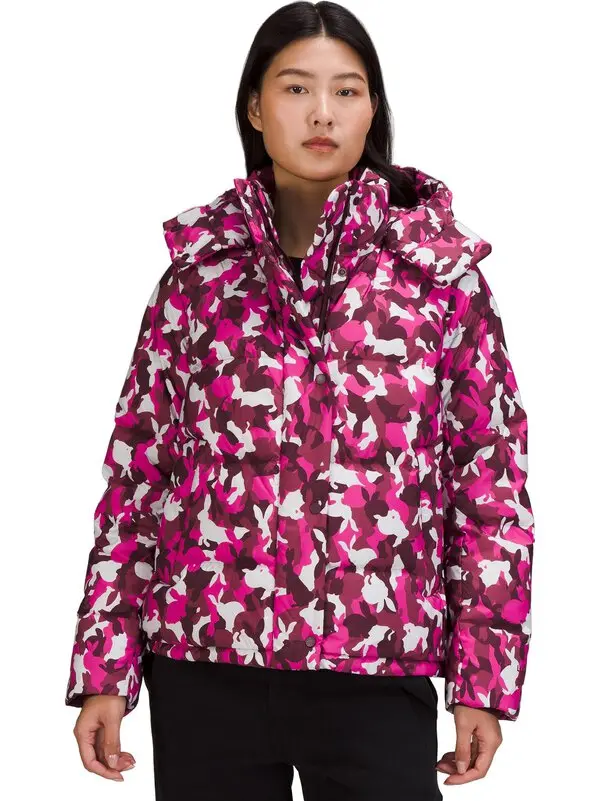 Lululemon Lunar New Year Wunder Puff 600-down-fill Jacket - Cottontail Camo Sonic Pink Multi