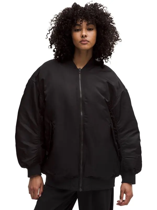 Lululemon Oversized Reversible Down-filled Bomber Jacket - Black