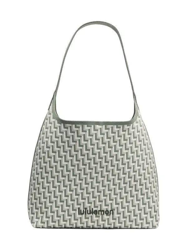 Lululemon Shoulder Bag 12l - Grey Eucalyptus/jade Grey/peroxide